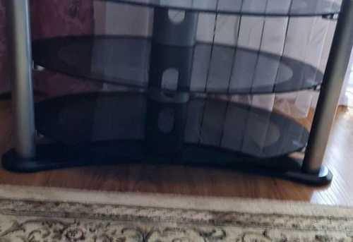 Тумба под телевизор стекло черная размер 4580