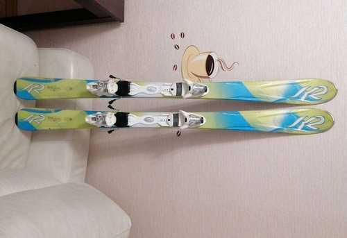 Горные лыжи 139 см k2 с креплениями marker