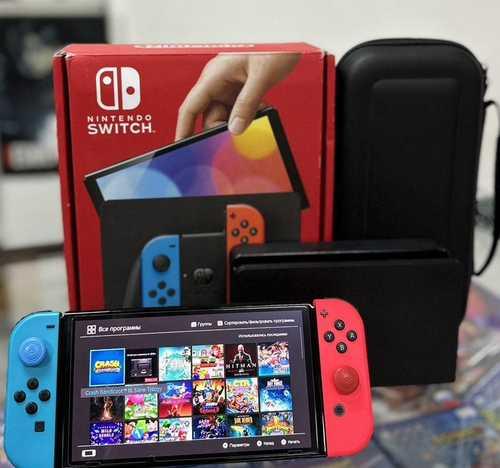 Nintendo switch Oled 64 256 чип защитное стекло