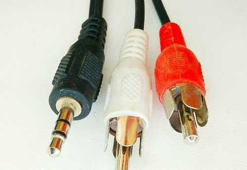 Кабель 3.5 mm jack - RCA х2 черный. 10 метров