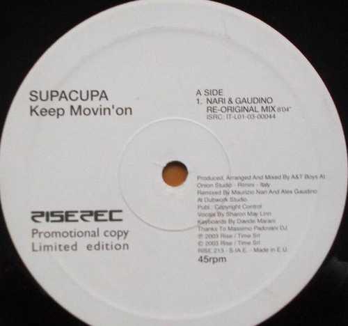 Supacupa–Keep Movin' On/Виниловые пластинки