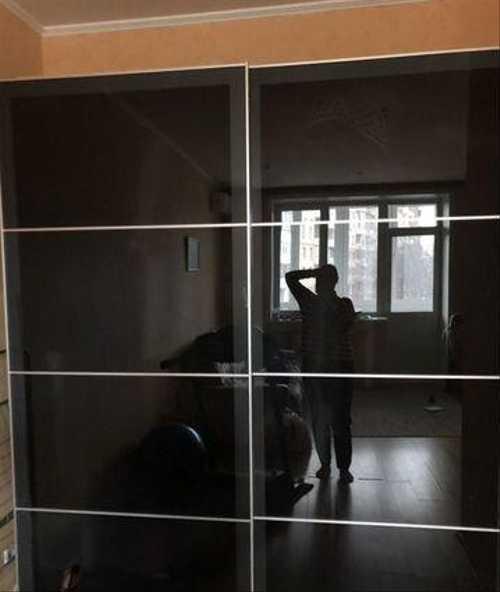 Черный зеркальный шкаф Икеа Пакс б/у Аули