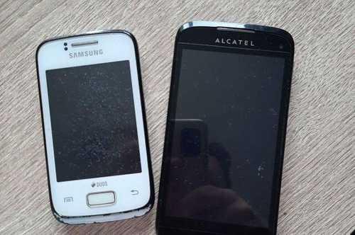 Телефон Samsung Alcatel без аккумулятора