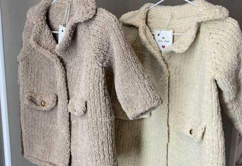 Плюшевое пальто для девочки новое