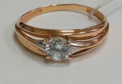 Золотое кольцо с фианитом(10350)