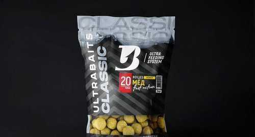 Бойлы прикормочные ultrabaits "classic" (мёд) 20 м