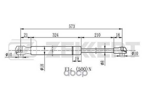 Пружина газовая багажника Audi 80 91- gf-2195 Z