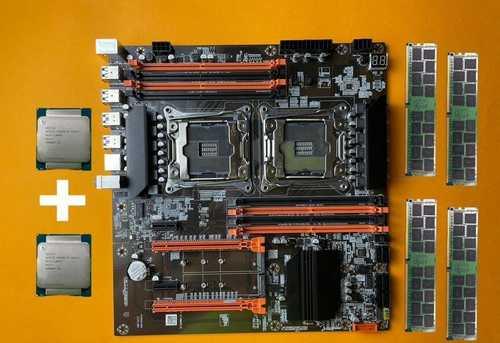 Комплект xeon X99 dual + 2 шт E5 2650 v3 + 128 гб