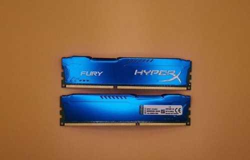 Комплект 16Гб (8+8) DDR3 1600мгц HyperX (Blue)