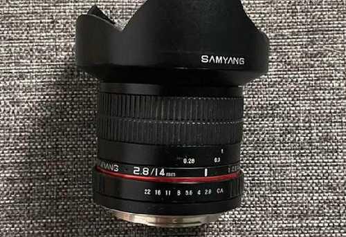 Объектив Samyang 14mm f 2.8 Cannon EF