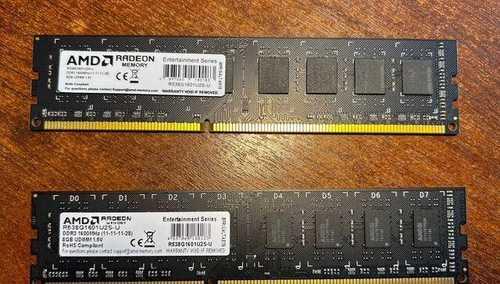 DDR3 16Gb(2x8Gb) 1600MHz AMD Radeon r538g1601u2s-u
