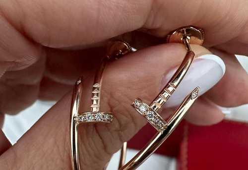 Серьги cartier гвоздь бриллианты