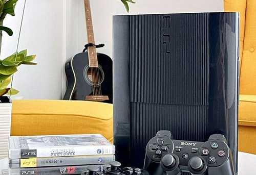 PlayStation 3 (500GB) +2Геймпада+5Дисков