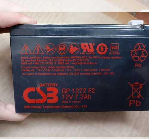 Аккумулятор для ибп 12 v 7.2 ah