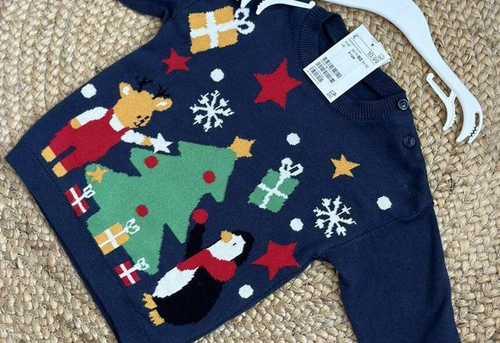 Хлопковый новогодний свитер для мальчика h&m