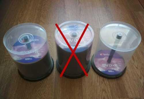 DVD+R-диски Verbatim в cake box и по-отдельности