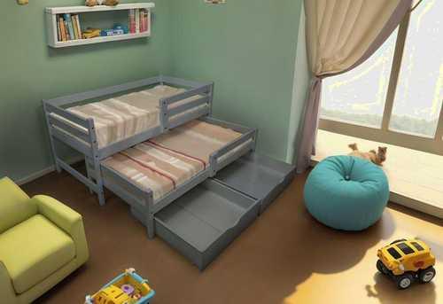 Выдвижная кровать для уютной детской спальни