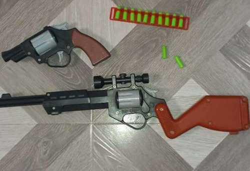 Пистолет и винтовку игрушечные с пулями