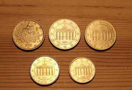 Монеты 50, 20, 10 euro cent