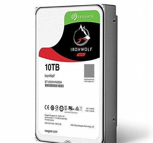 Жесткий диск Seagate Ironwolf ST10000VN0004, 10тб, HDD, SATA III, 3.5'' ST10000VN0004