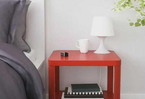 Журнальный столик IKEA красный на колесиках