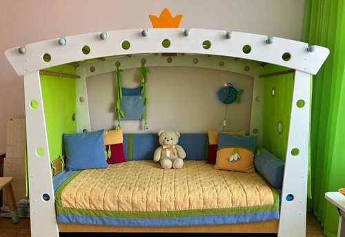 Кровать детская для девочки haba с покрывалом