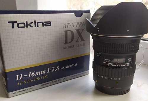 Объектив Tokina 11-16mm F2.8 (IF) DX для Canon