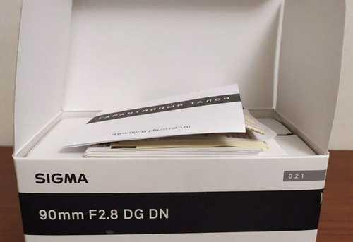 Объектив sigma 90mm f2.8 dg dn e-mount