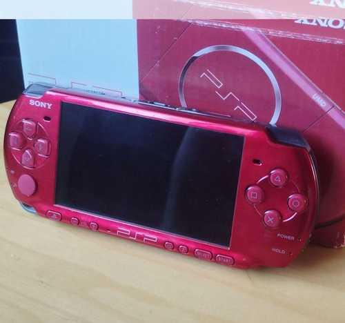 Sony PSP 3008 Slim Radiant Red 64 Гб много игр