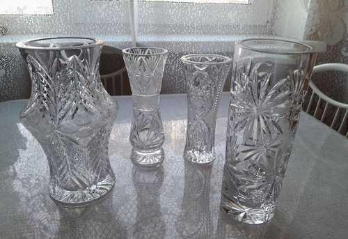 Хрустальные вазы для цветов (времён СССР)