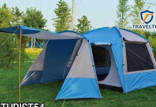 Палатка 4-х местная с шатром металлические дуги