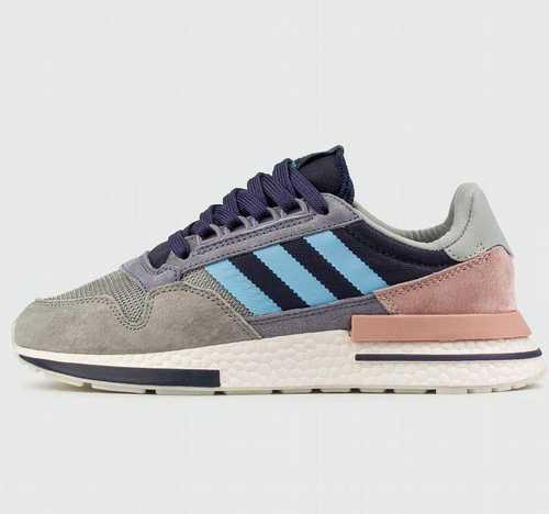 Кроссовки Adidas ZX 500 Boost Grey / Blue Str