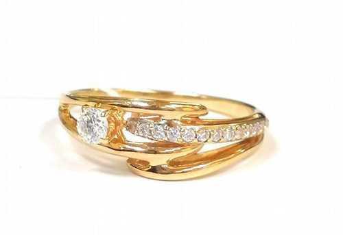 Золотое кольцо с фианитами 585 Р-18,5