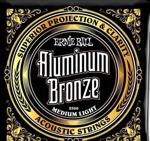 Струны для акустической гитары Ernie Ball 2566 Aluminum Bronze Medium Light 12-16-24w-32-44-54