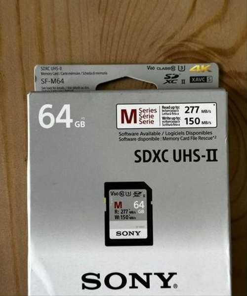 Карта памяти Sony sdxc 64GB