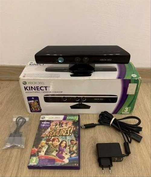 Kinect xbox 360 + блок питания + диск с играми