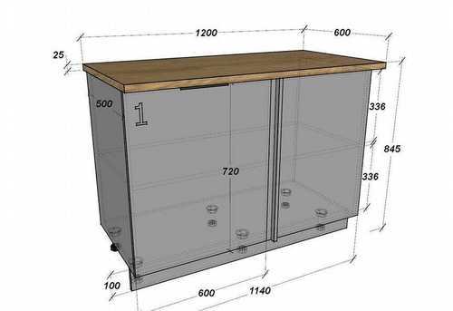 Кухонные шкафчики нижние, модуль проходной 1200