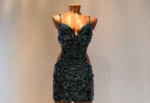 Платье чешуя паетки versace США