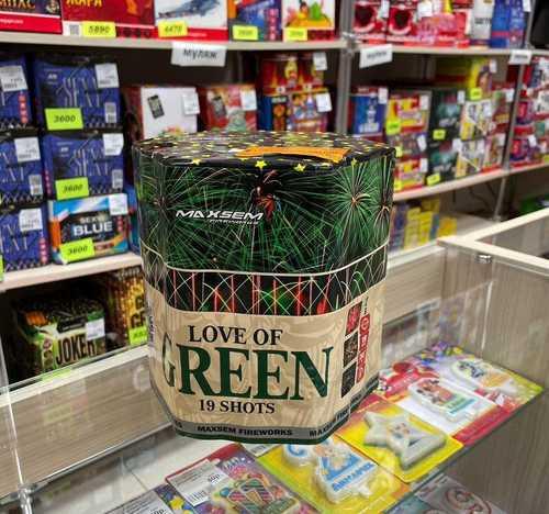 Салют фейерверк "Love of Green" 19 залпов