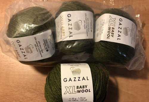 Пряжа Gazzal baby wool XL 840 Хаки