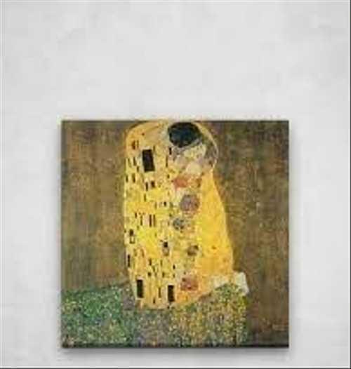 Картина на холсте Г. Климт "Поцелуй", репродукция