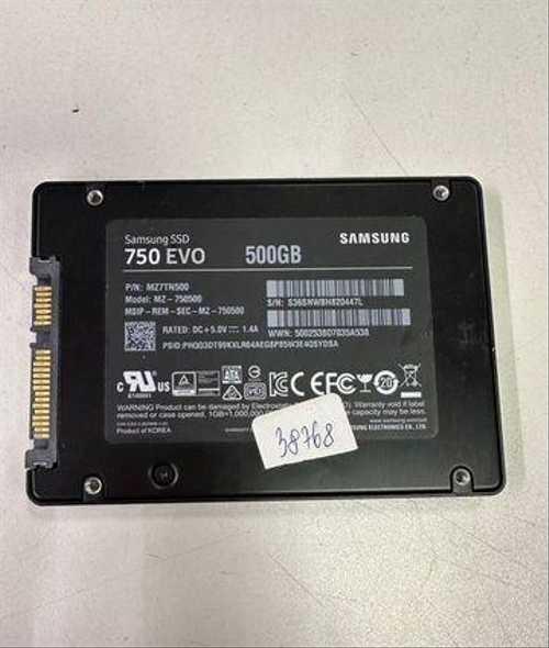 SSD бу Samsung 750 EVO 500 gb 38768ч 540/520 мб/с