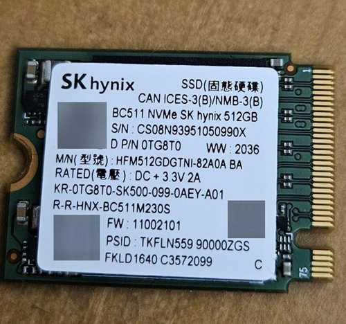 Hynix SSD M2 NVMe 512GB