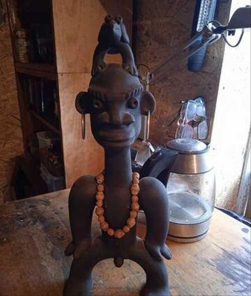 Статуэтка африканца керамика авторская работа Г.ес