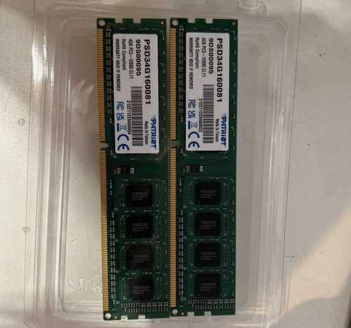 Оперативная память ddr3 4гб 2шт