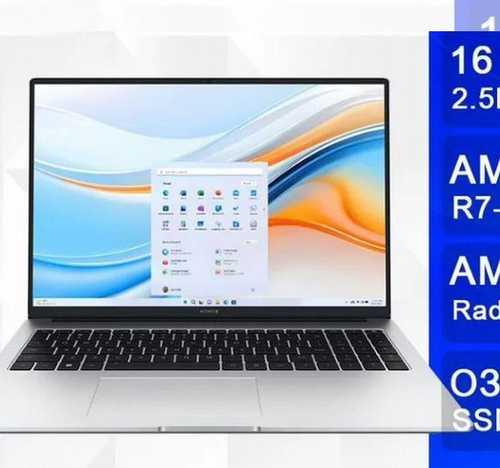 16" HONOR MagicBook X16 Plus, Ryzen 7, RAM 32 ГБ, 1000 ГБ, Radeon 780M