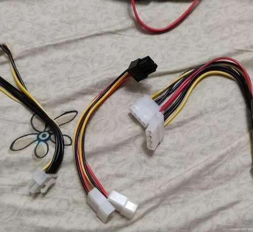 Переходник с 2x molex на 6,8пин,с 1 на два Molex