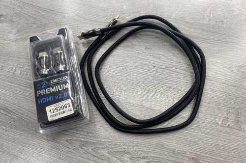 Кабель Dexp Hdmi-Hdmi 2м 4К (Новый)