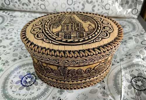 Береста. Шкатулка "Храм". 19х14,5х10 см