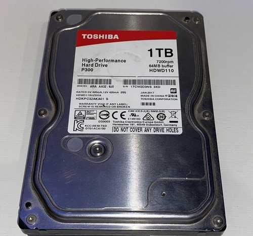 Жёсткий диск Toshiba P300 1Tb